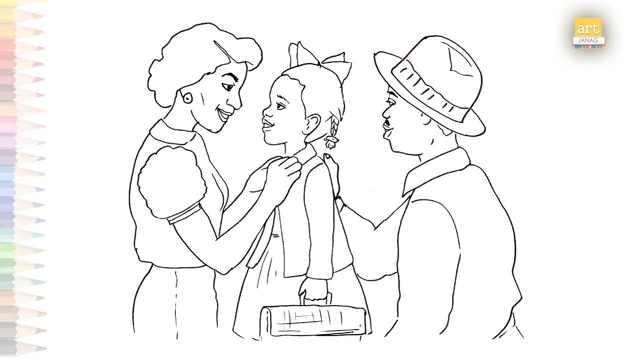 Ruby Bridges Devar Drawing | Ruby Bridges drawing video | Draw Ruby ...