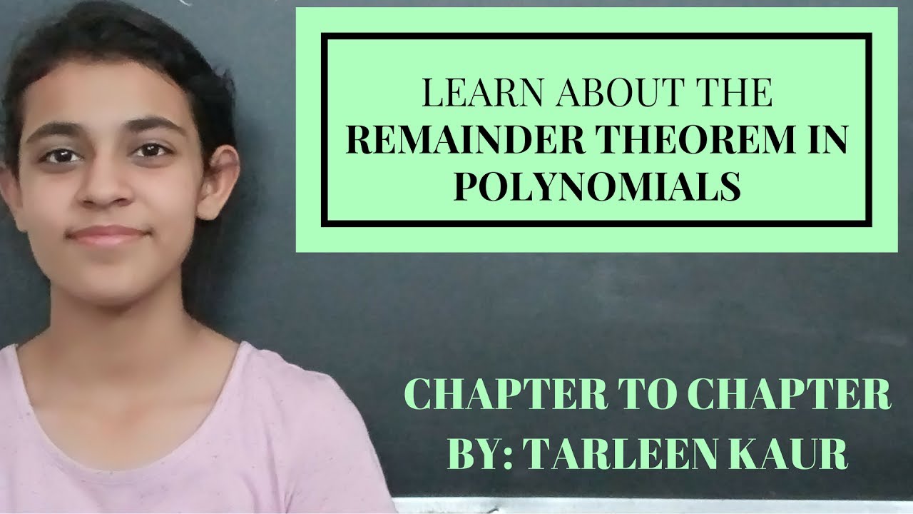 Remainder Theorem | Polynomials | Class 9 | Part 1 of 2 - YouTube