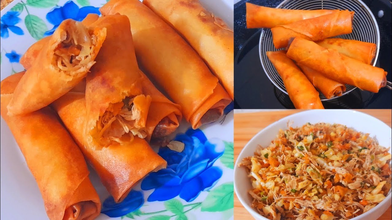 Chicken Spring Rolls Recipe | Easy Chicken Spring Rolls | How To Make ...