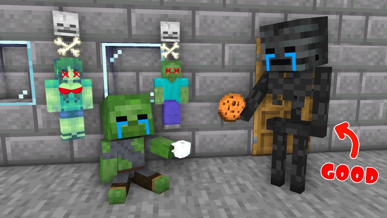 Monster School : Zombie Homeless and Good Wither Skeleton - Minecraft ...
