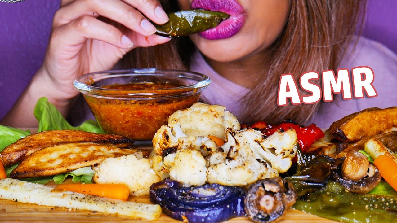 ASMR ROASTED VEGGIES┃pour votre santé, mangez 5 fruits et légumes par ...