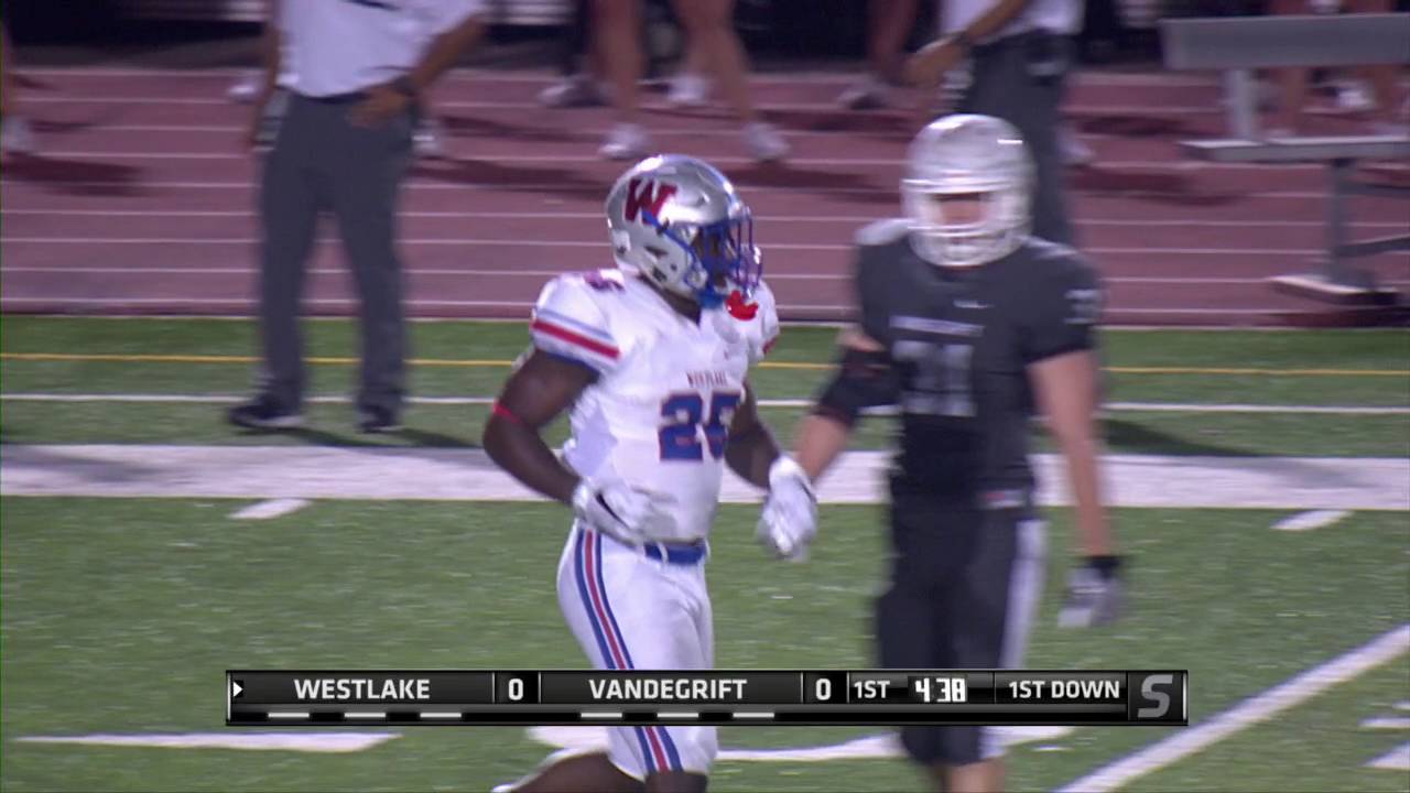 Nakia Watson out runs the cameras - Westlake vs Vandegrift 2016 - YouTube
