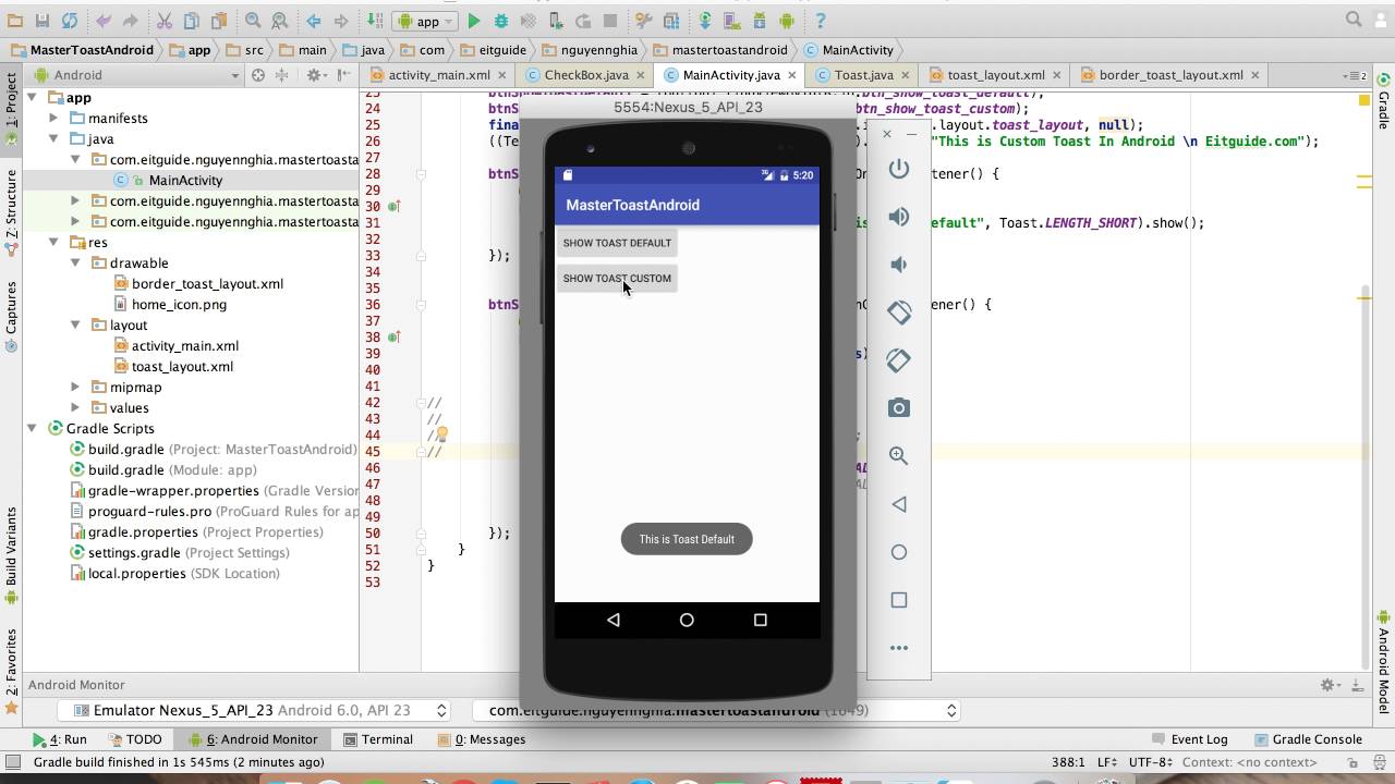 Custom Toast Trong Android Youtube 3450