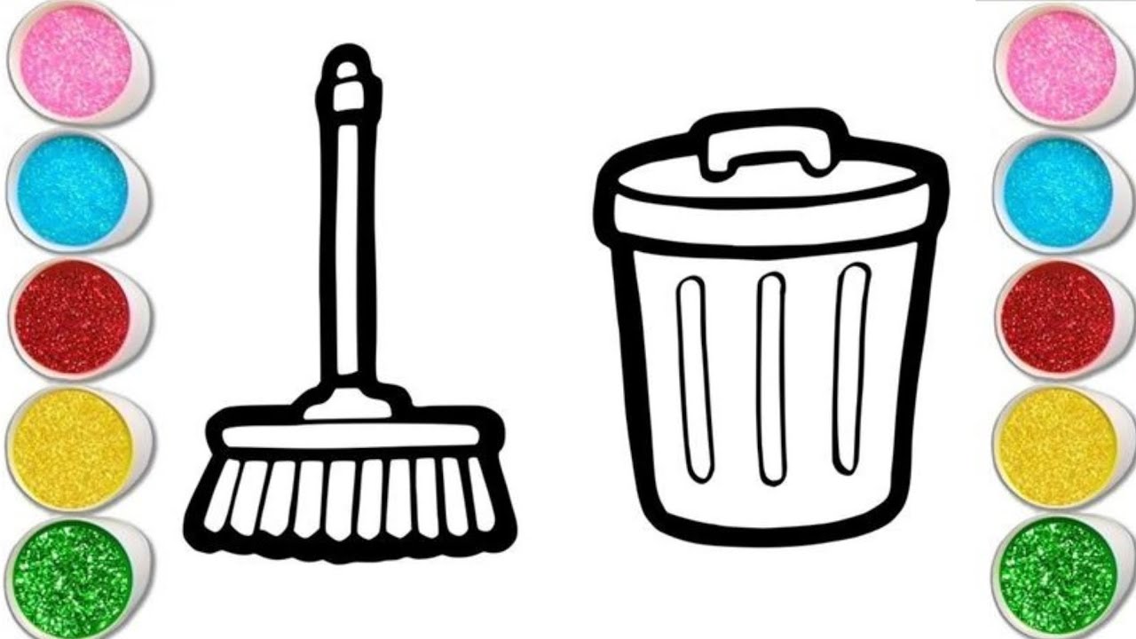 Dustbin Drawing, Painting and Coloring for Kids and Toddlers - YouTube