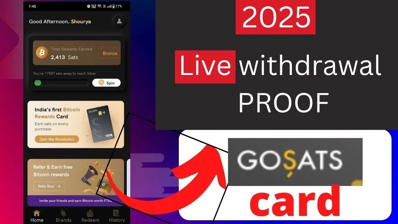Gosats Card Withdrawal || Live withdrawal Proof || Real or Fake Gosats ...