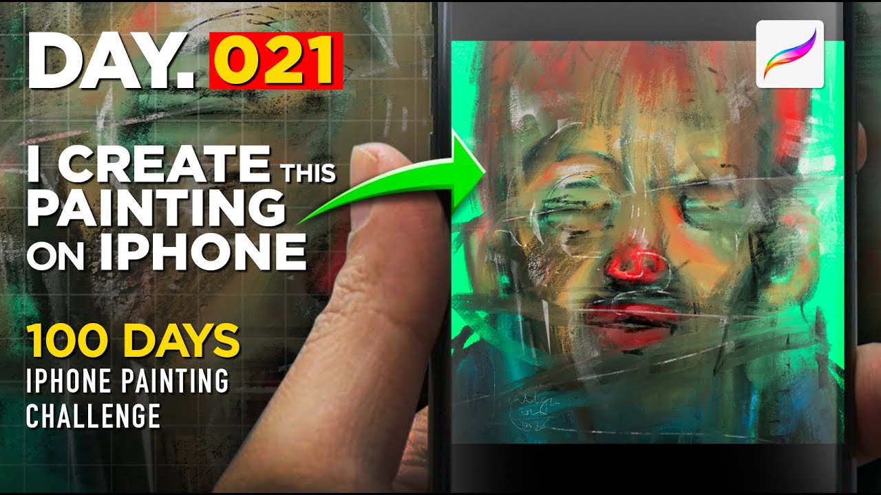 Procreate painting on iPhone | DAY 021 - YouTube