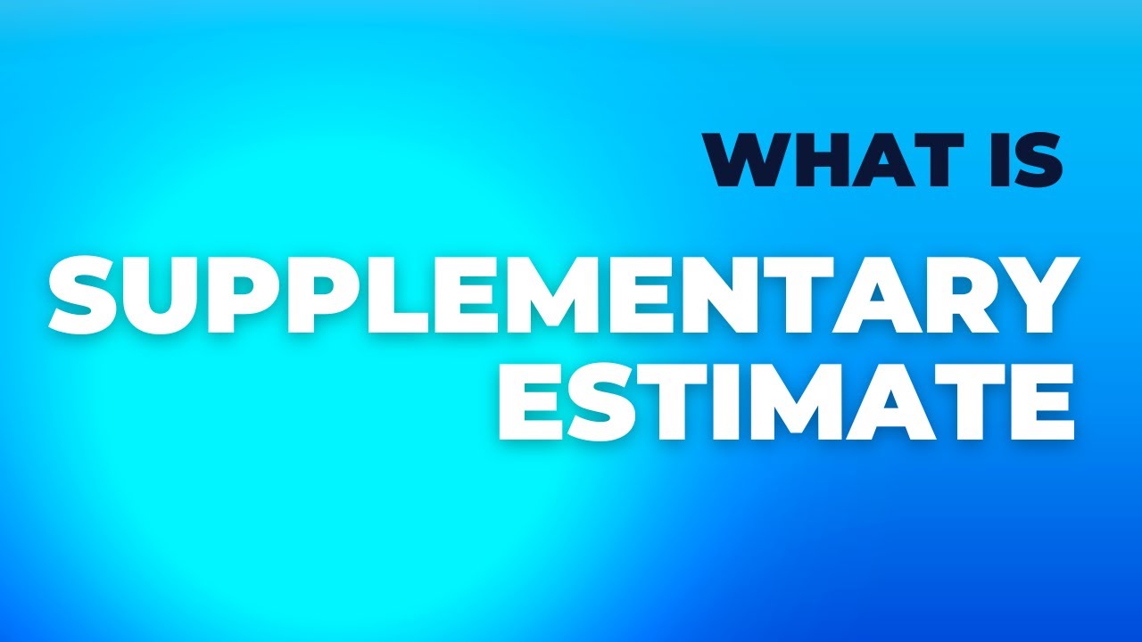Supplementary Estimate | Estimation and costing | Civil Engineering ...