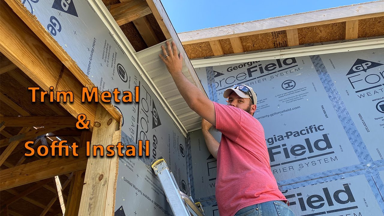 Installing F & J Trim Metal and Soffits On Our Barndominium - YouTube