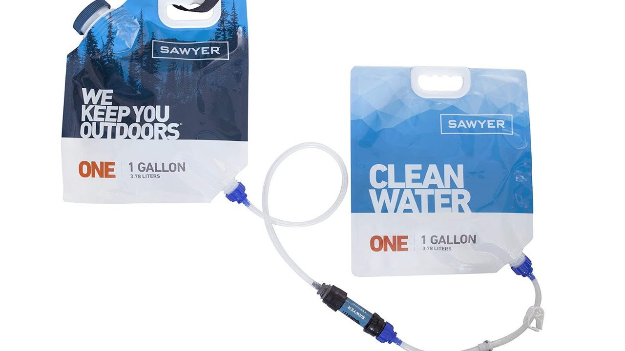 How to filter water (Sawyer filter gravity water filtration system ...