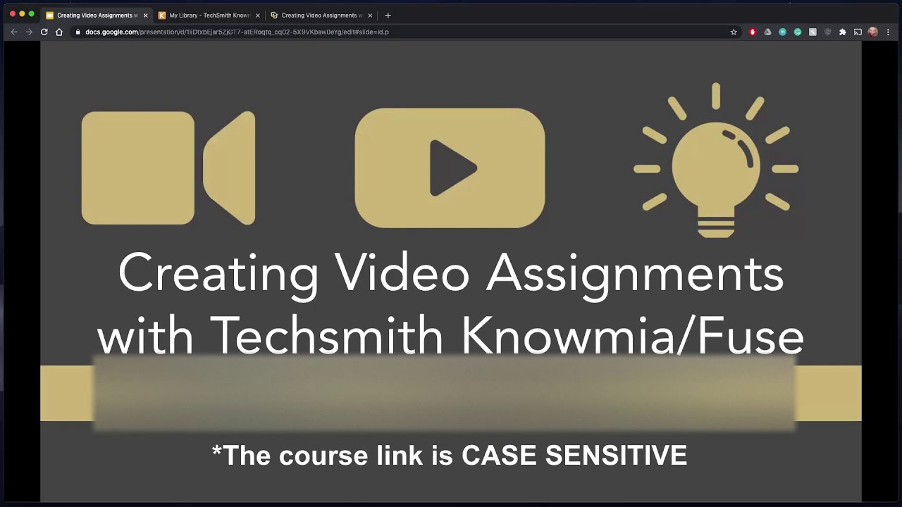 Creating Video Assignments in TechSmith Knowmia and Fuse - YouTube