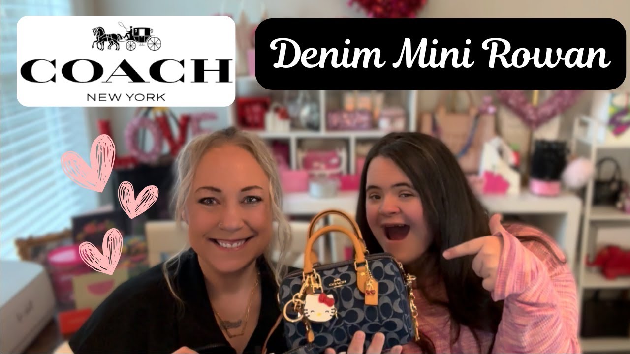 Surprising Madison with a Coach Denim Mini Rowan - YouTube