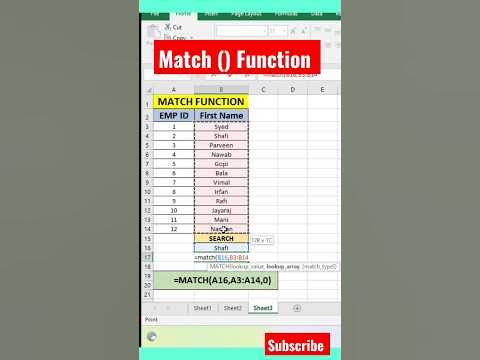 How to use Match() Function in Microsoft Excel #shorts - YouTube