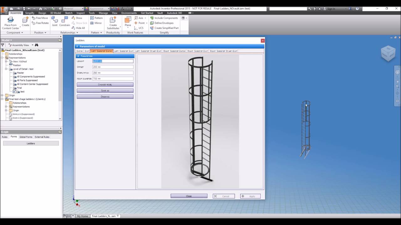 Optimalizacia Ladders Autodesk Inventor - YouTube