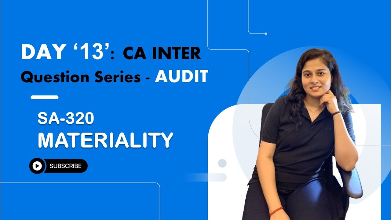 CA Inter Question Series | Day 13 | Audit | SA 320 Materiality ...