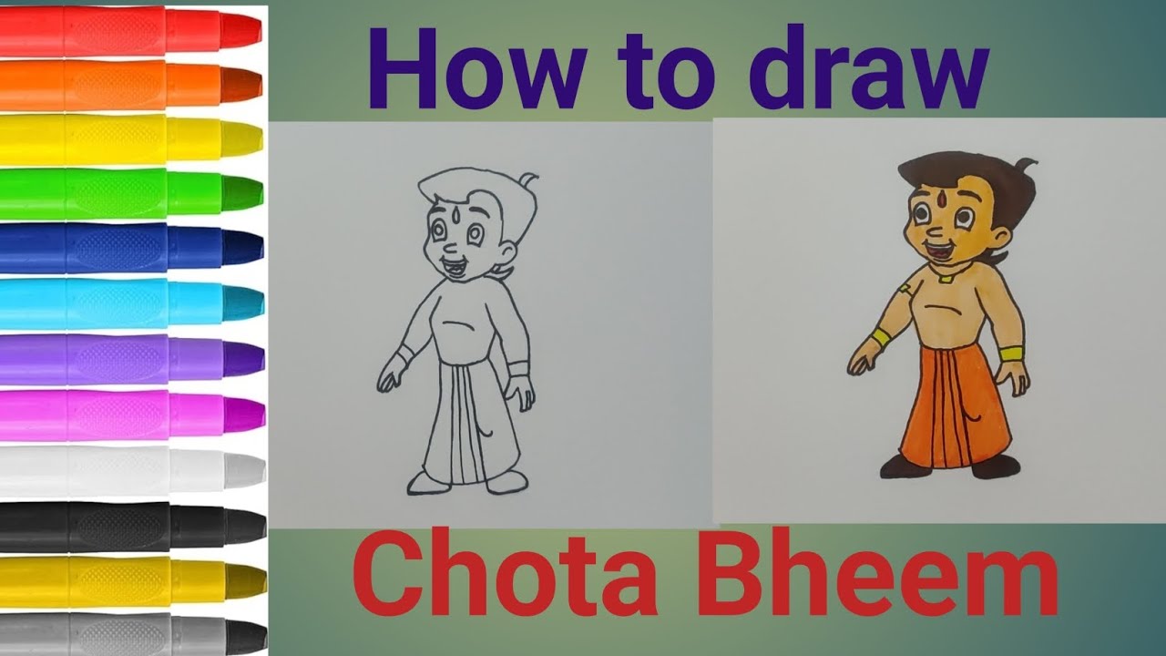 Chota Bheem Drawing | Learn How To Draw Chota Bheem Easy | - YouTube