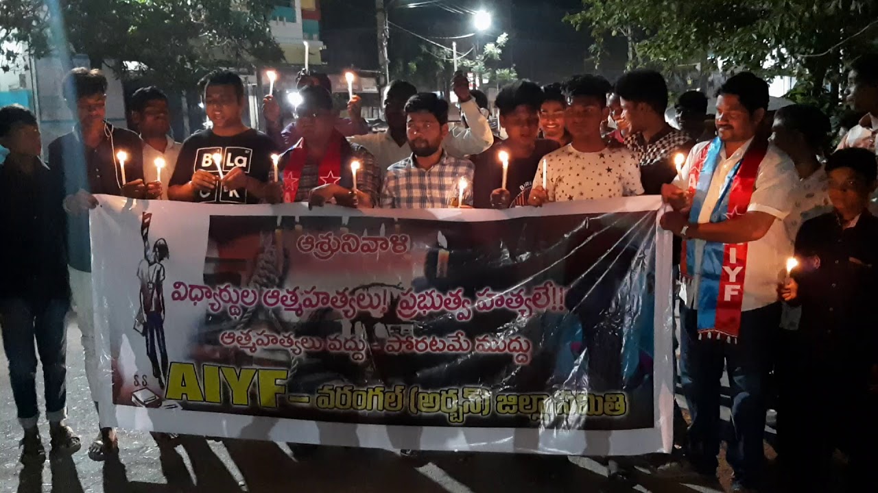 Today Aiyf warangal done an tribute and candle condolences rally for ...