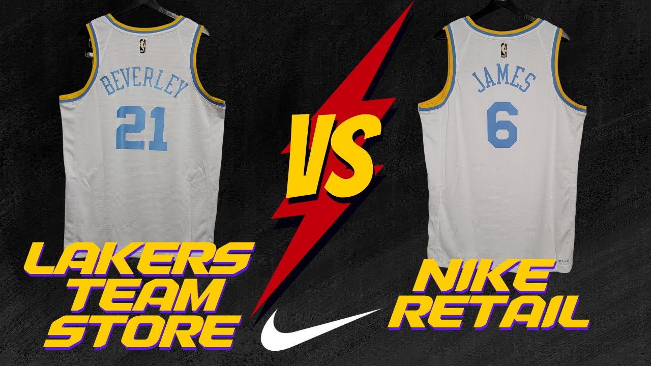 COMPARISION: Lakers Team Store Custom VS Retail Ready Nike - YouTube