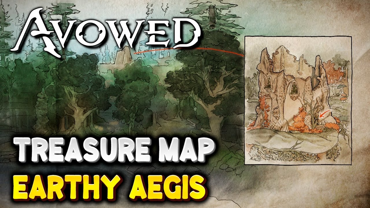Avowed EARTHY AEGIS Treasure Map Guide (Nature's Ward Unique Shield ...