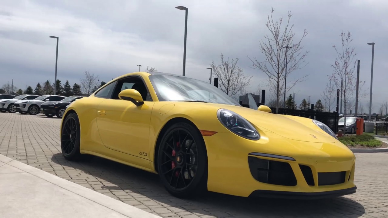 2019 Porsche 911 Carrera 4 GTS in Racing Yellow - YouTube
