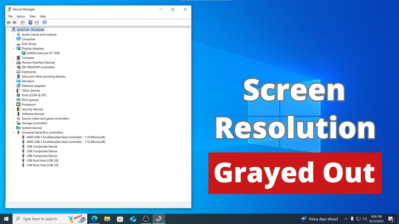 How To Fix Screen Resolution Setting Greyed Out Problem in Windows 10 ...