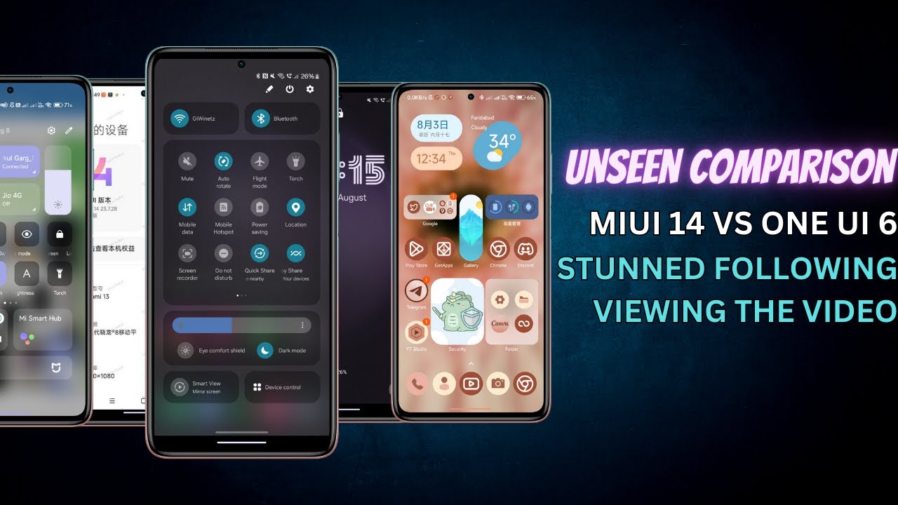 MIUI 14 VS One UI 6 | New Widgets, New Control Center & more features | MIUI 15 - YouTube