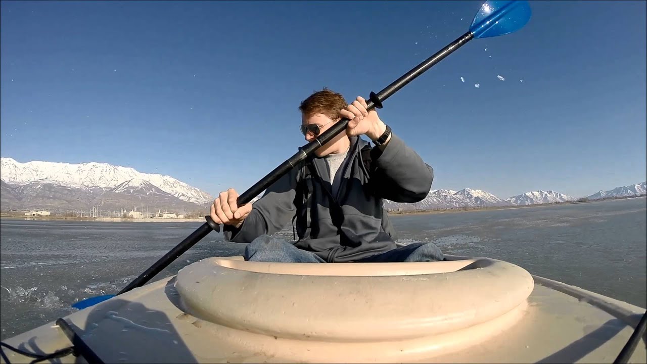 Kayaking Through Ice on Utah Lake - YouTube