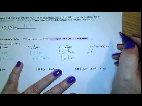 Calc AB Notes 5.1 Antiderivatives and Indefinite Integration - YouTube