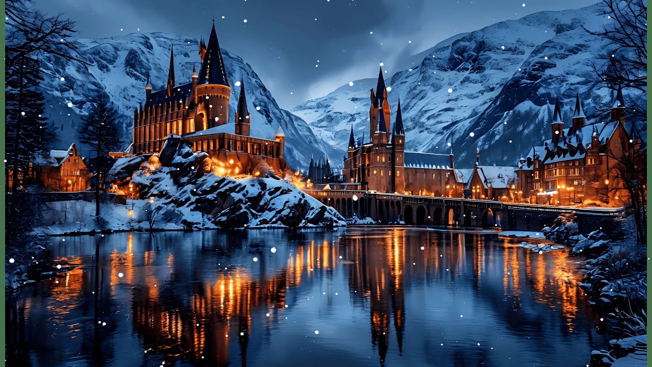Snowy Hogwarts Winter Night | Relaxing Jingle Bells Melody for All Ages ...