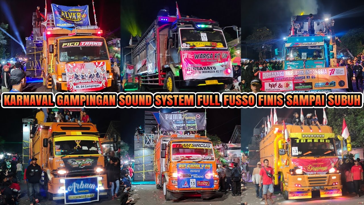 Karnaval gampingan sound system full fusso dan truk finis sampai subuh ...