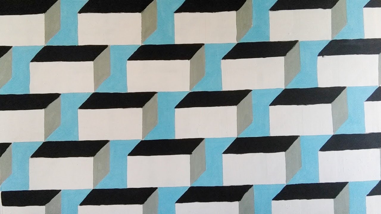 Cara Membuat cat tembok motif batako 3D | 3D wallpaint - YouTube