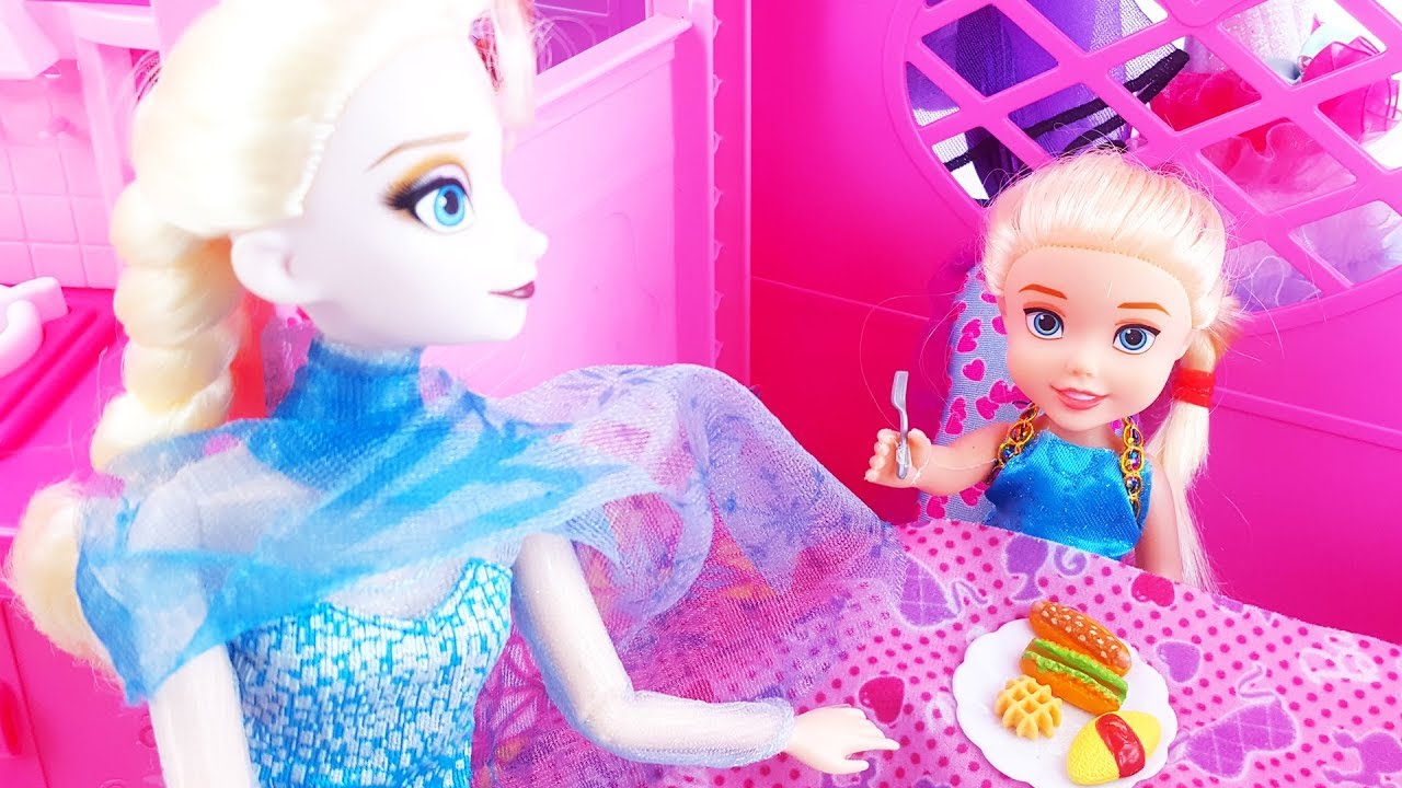 Barbie dolls Elsa Care Sick Mother Cooking Toys - Fun Toys for Kids ...
