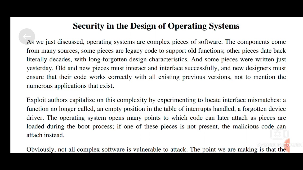 security in the design of operating system - YouTube