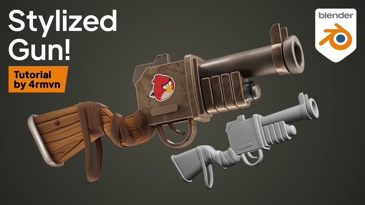 This was fun to make! | 3D Stylized Gun - YouTube