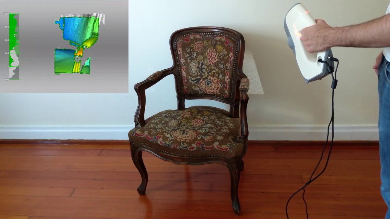 Chair scanned by Artec Eva - YouTube