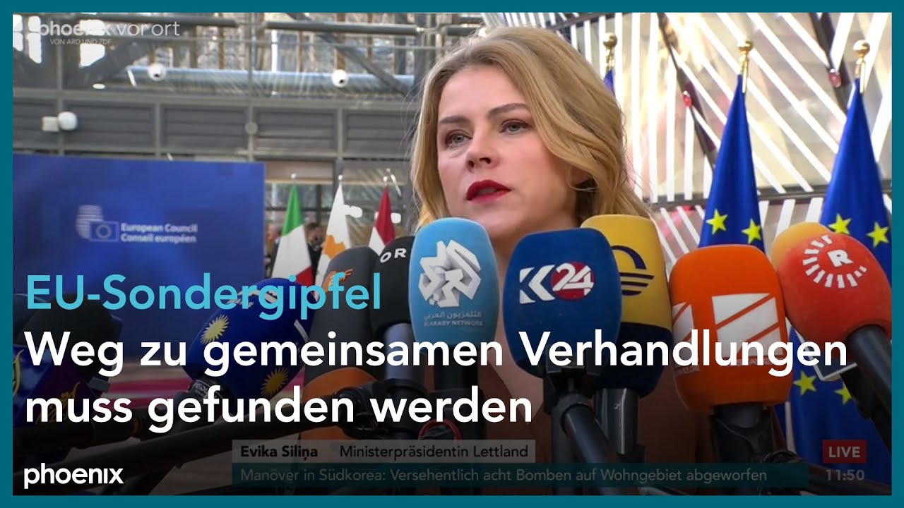 Evika Silina (Ministerpräsidentin von Lettland ) beim EU-Sondergipfel l ...