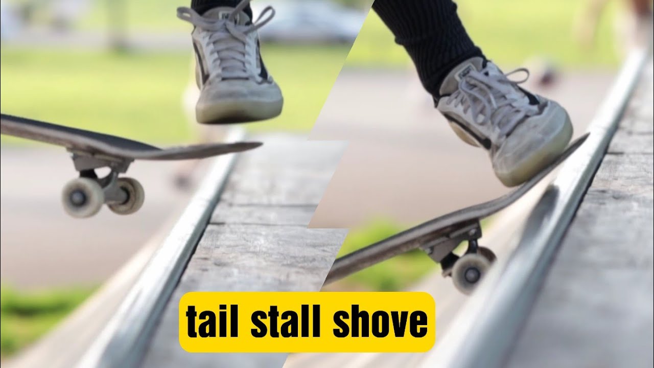 How to tail stall shove to tail on a Skateboard - YouTube
