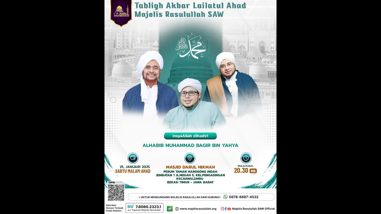 🔴 LIVE ON TABLIGH AKBAR LAILATUL AHAD | MAJELIS RASULULLAH SAW - YouTube