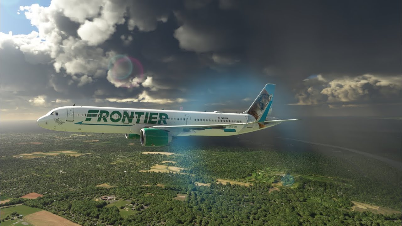Airbus A321 Neo, Frontier Airlines, arrival in Trenton, New Jersey ...