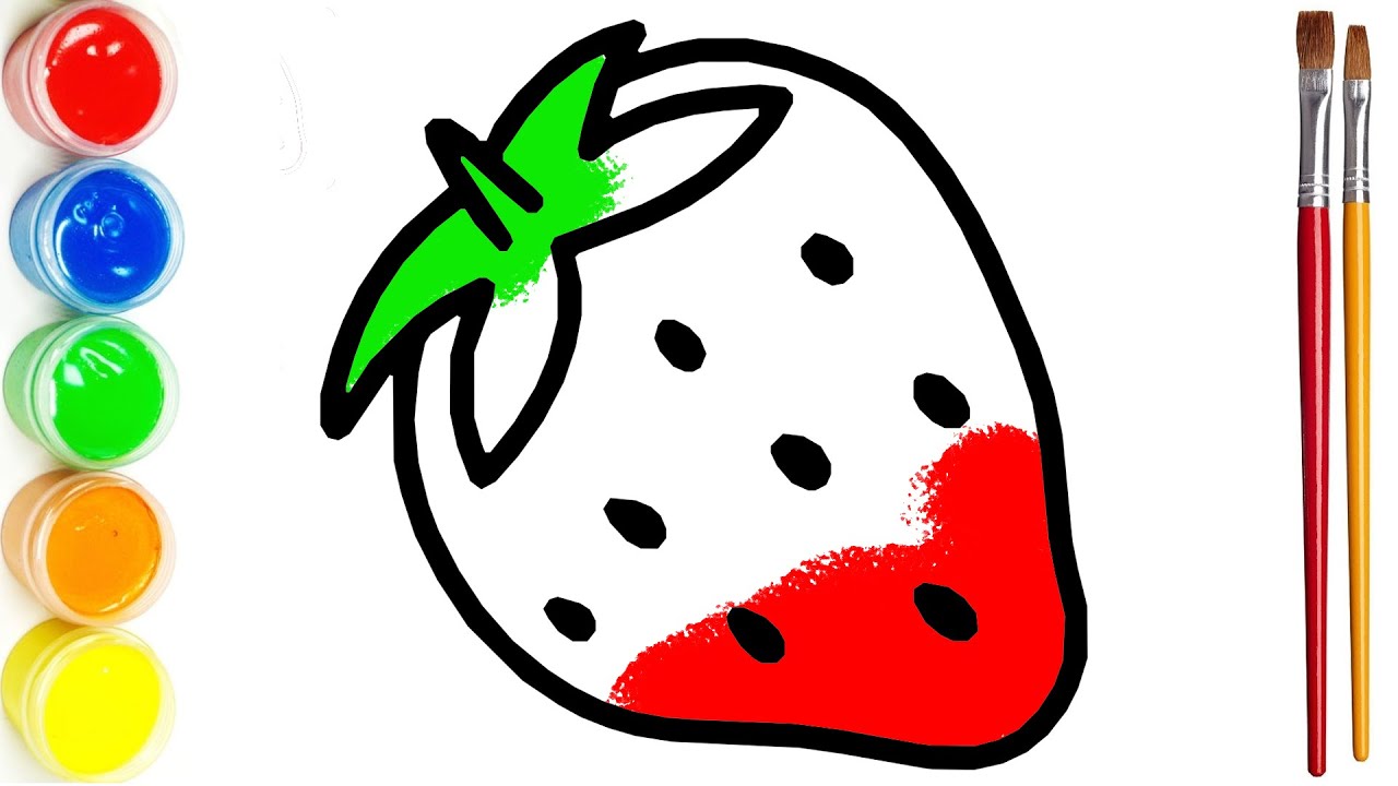 Rəsm Çəkməyi Öyrənək / Çiyələk Şəkli Çəkib Rəngləmək /Chiyelek shekli ...