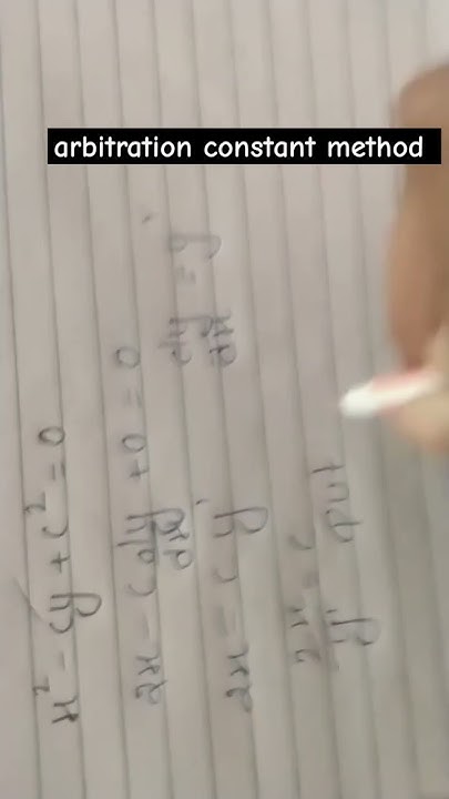 ODE//Arbitrary Constant Method#maths #netjrf - YouTube