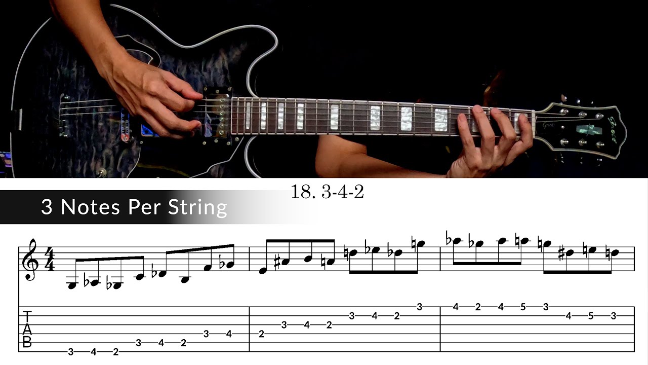 3 Notes Per String 3-4-2 - YouTube