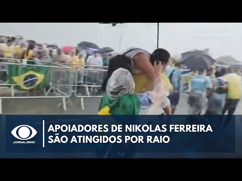 Raio atinge manifestantes que aguardavam Nikolas Ferreira