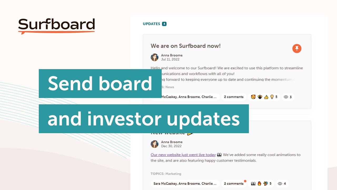 Using Surfboard to send board and investor updates - YouTube