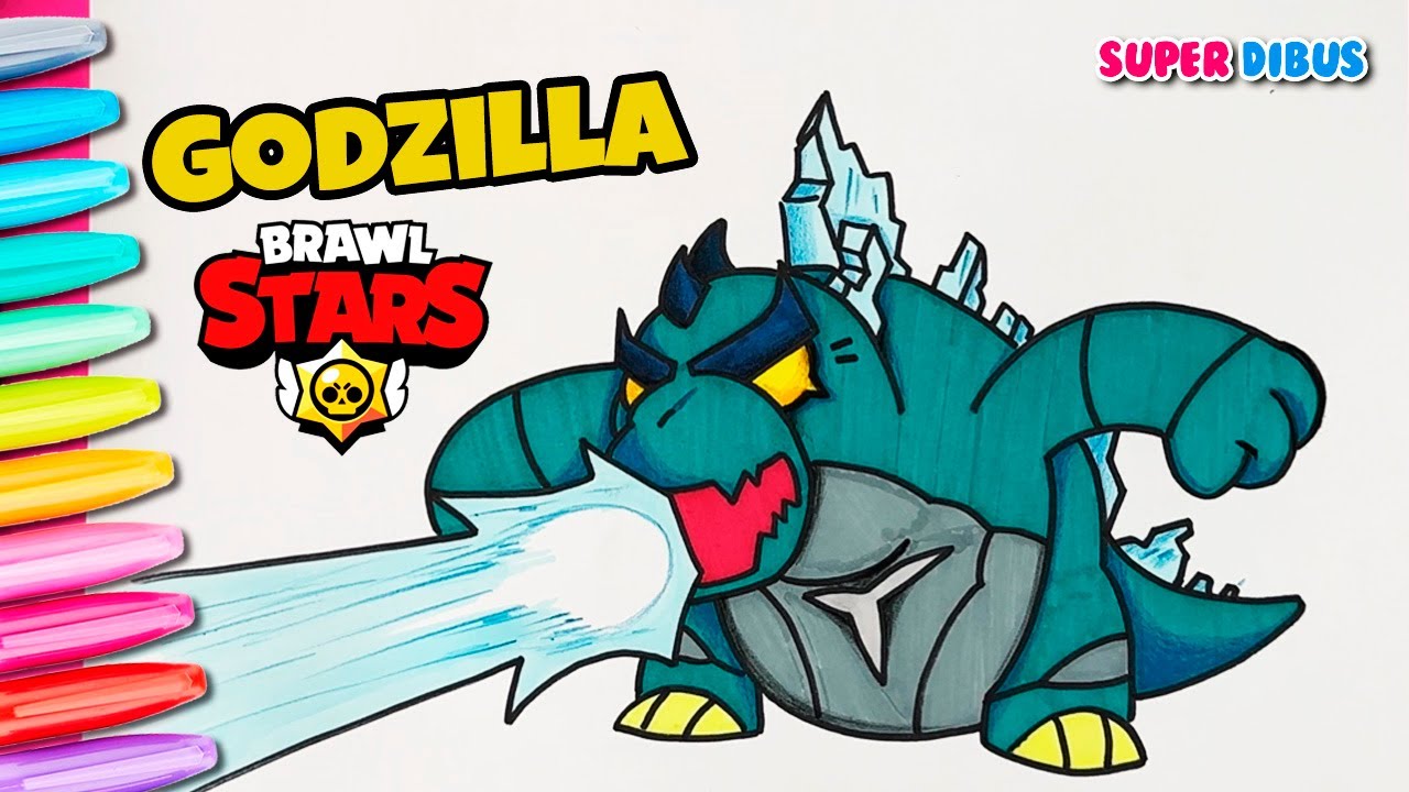 Como Dibujar a GODZILLA de BRAWL STARS | Facil Paso a paso - YouTube