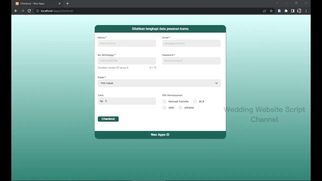 Membuat Halaman Checkout dan Registrasi User | Undangan Dinamis ACF - YouTube