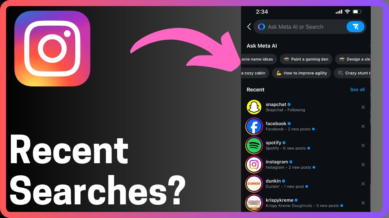 How To Check Recent Searches On Instagram - Full Guide - YouTube