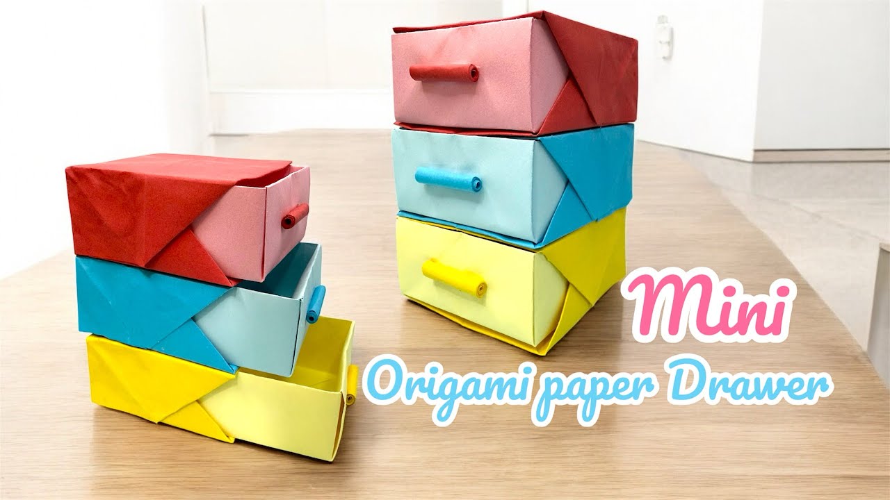 Very easy origami Paper drawers | desk organizer| how to make cute ...