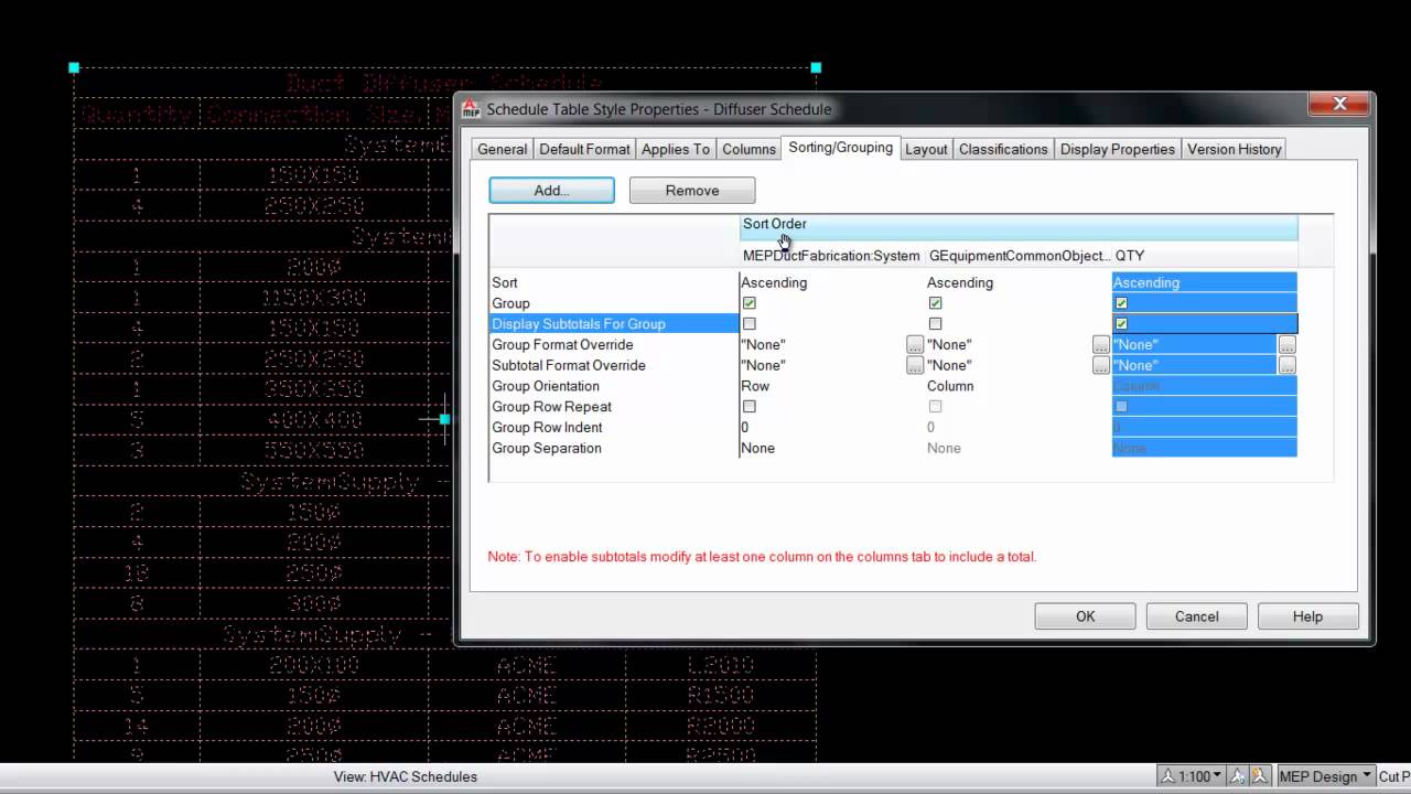 AutoCAD MEP 2013 - Schedule Table Enhancement - YouTube