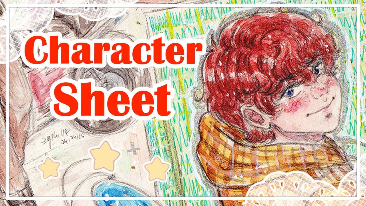 Fill a sketchbook page with me ☆ Character Sheet - YouTube
