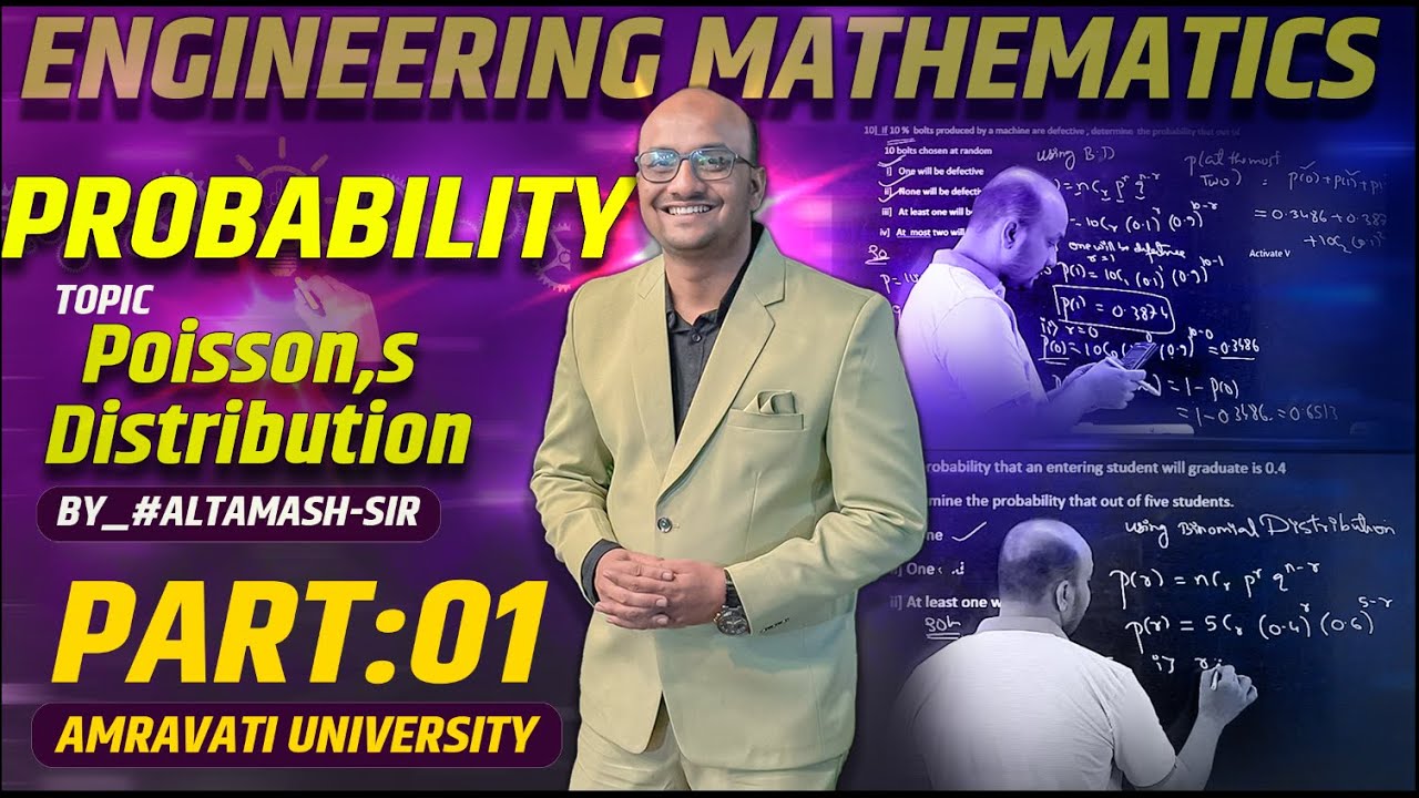 Poisson's Distribution | Amravati university | ENGINEERING MATHS | PART ...